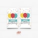 Printable Birthday Tag. Instant Download. Not Editable. Balloons. Happy ...