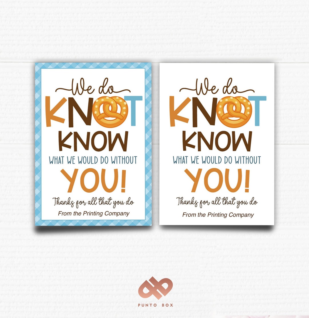 Teacher Appreciation Favor Tag. Staff Appreciation. Pretzel Favor Tag ...