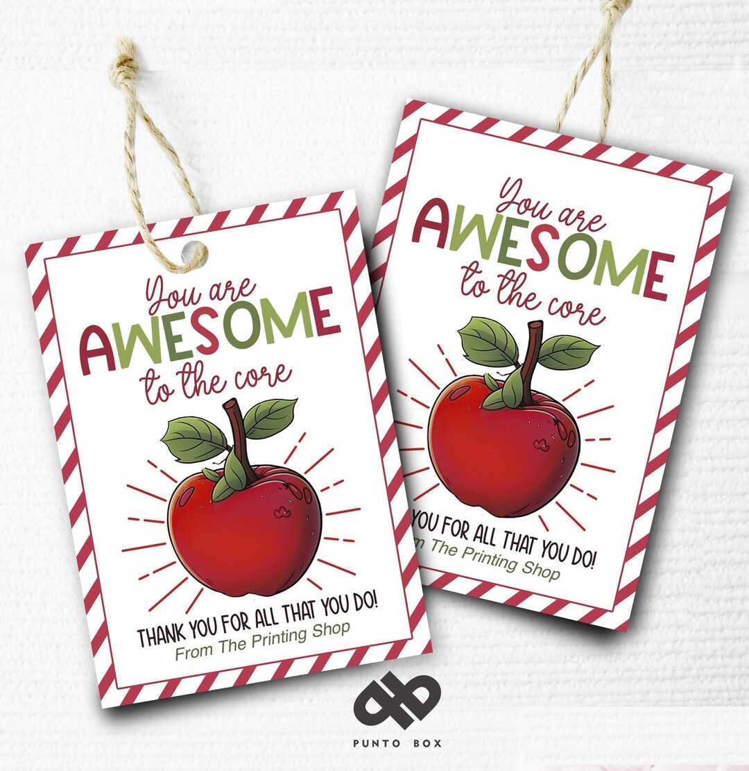 Printable Staff Favor Tag. You Are Awesome to the Core. Teacher ...