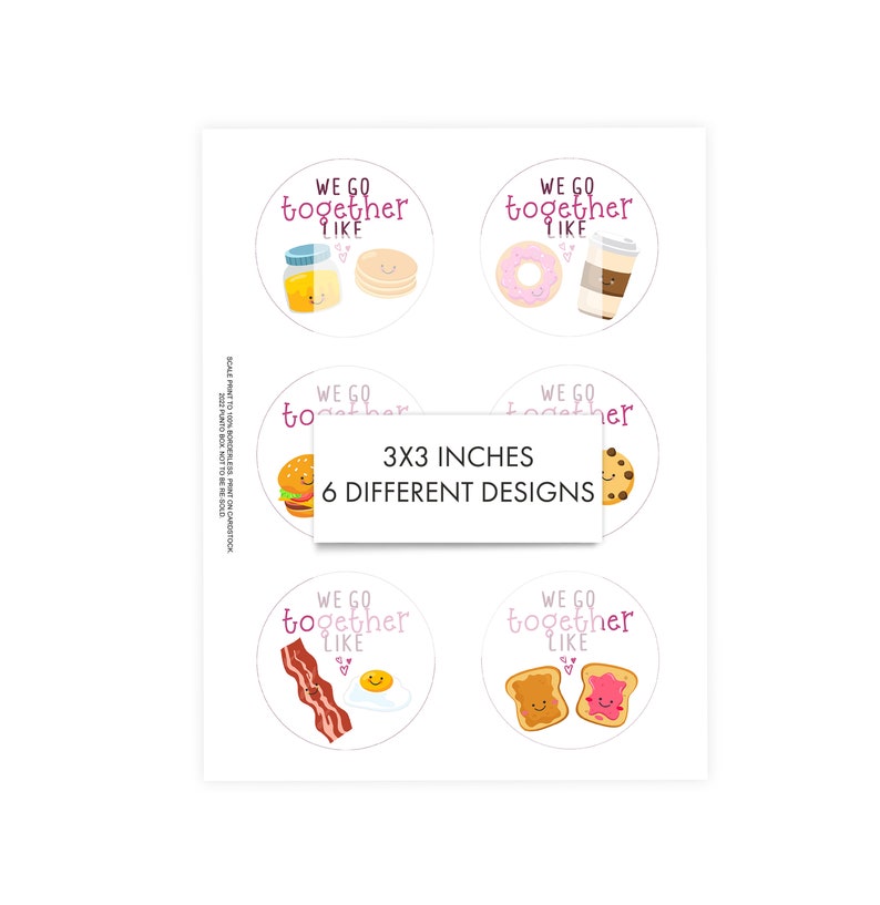 Printable Valentine Round Tag. Favor Tags. We Go Together Like ...
