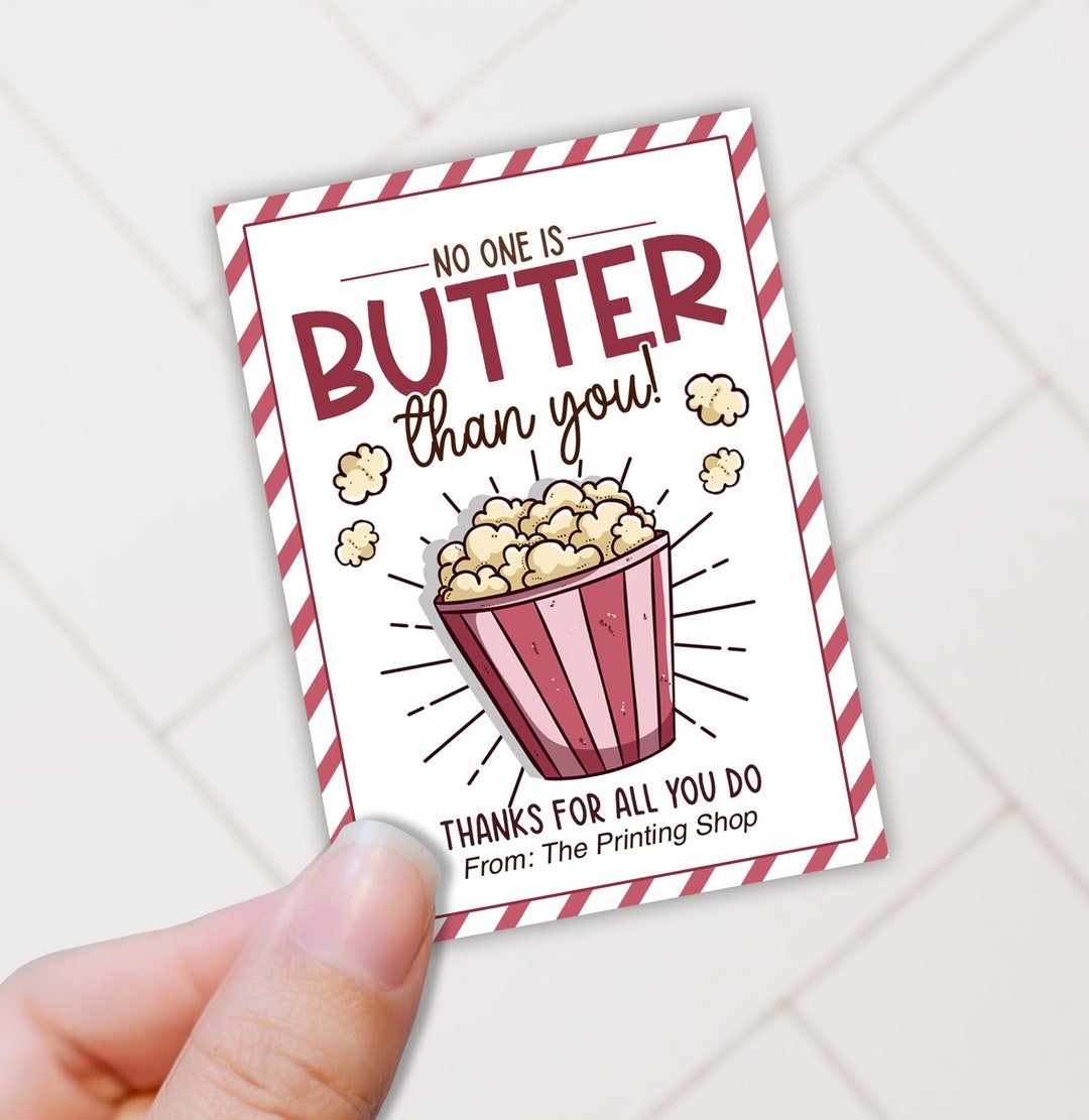 Printable Popcorn Favor Tags. Staff, Employee Appreciation Tag. No One ...