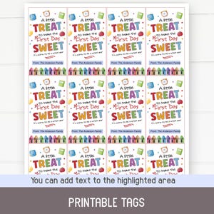 Printable Back to School Tag. A Little Treat to Make the First Day ...