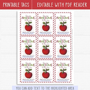 Printable Staff Favor Tag. You Are Awesome to the Core. Teacher ...