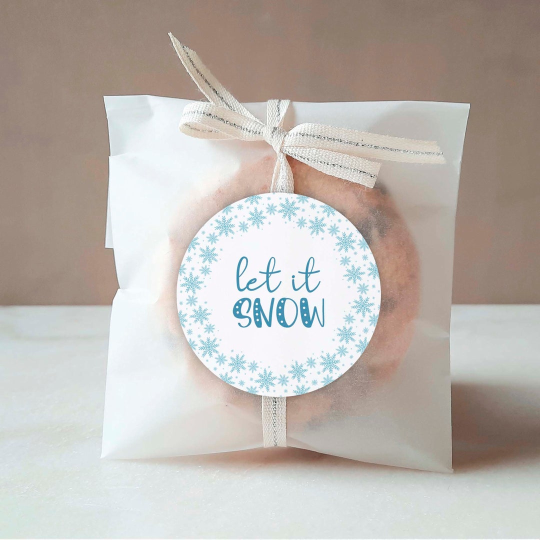 Printable Christmas Round Tag. Let It Snow. Cookie Tags 2x2. - Etsy