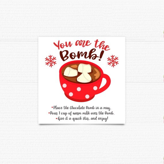 Printable Hot Chocolate Bomb Instructions . Printable Square - Etsy