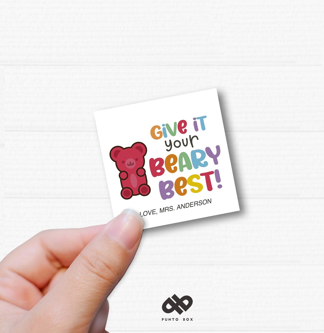 Printable Sports Good Luck Favor Tag. Do Your Beary Best. Two Versions ...