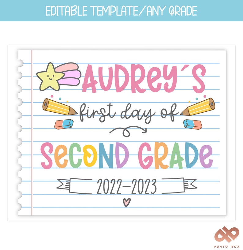 First Day of School Notepad Sign. Printable Editable File. - Etsy