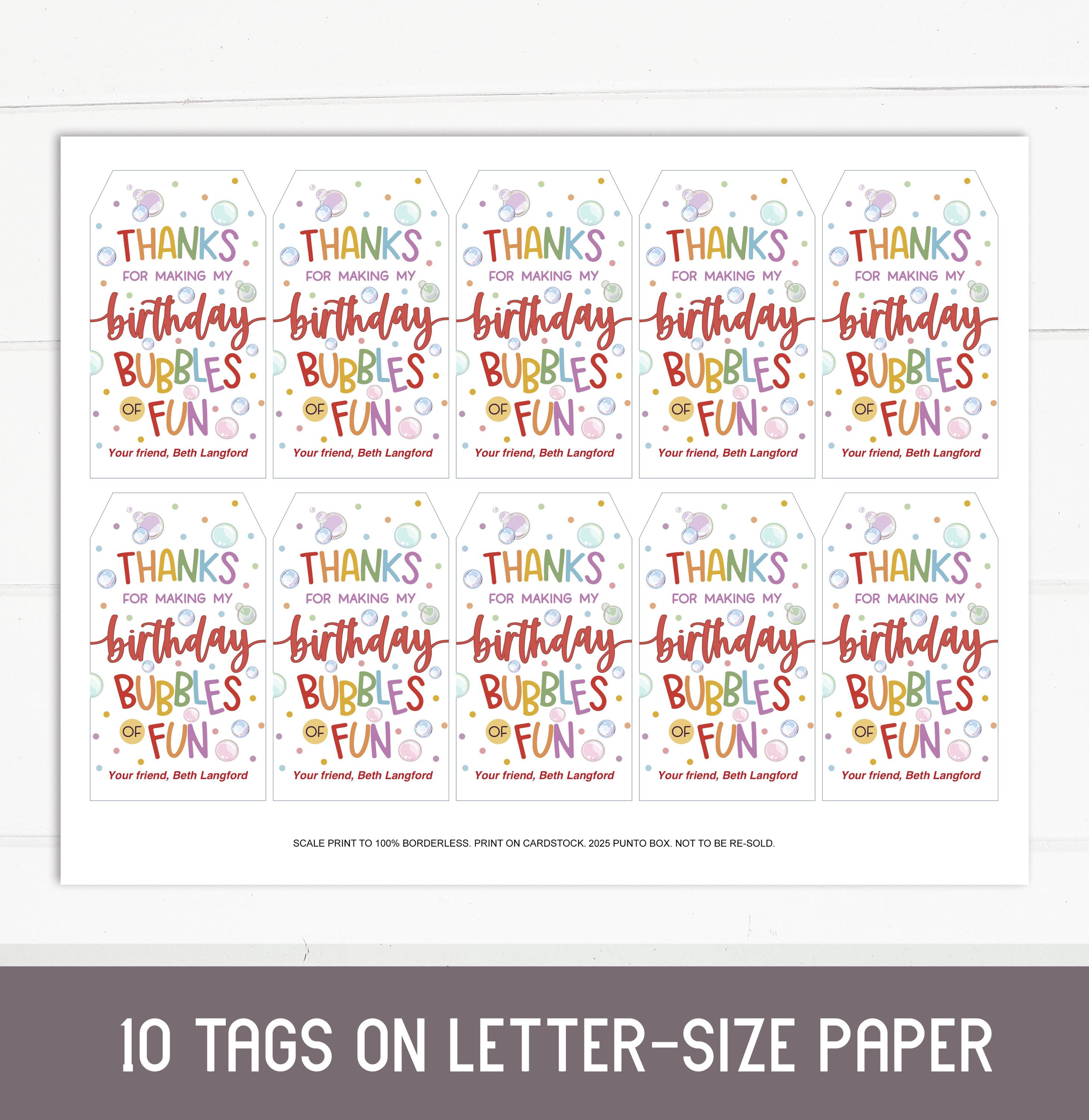 Editable Birthday Tag Printable | Personalized Party Favor Tags for ...
