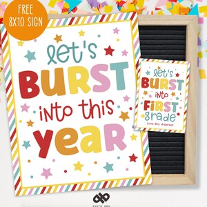 Printable Back to School Star Burst Tag. Editable Tag. First Grade ...