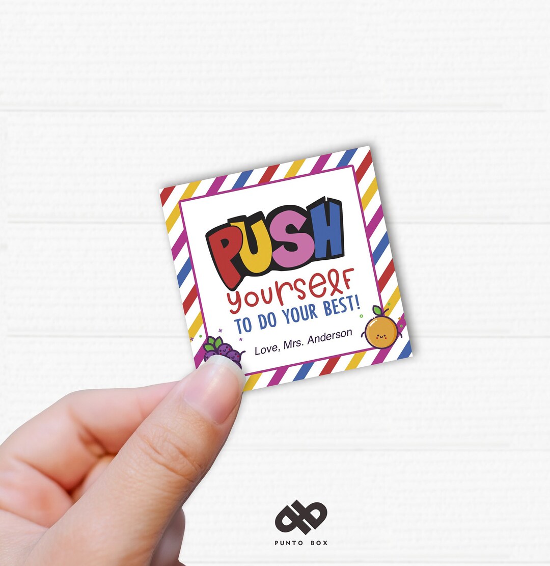 Printable Sports Good Luck Favor Tag. Push Yourself to Do Your Best ...