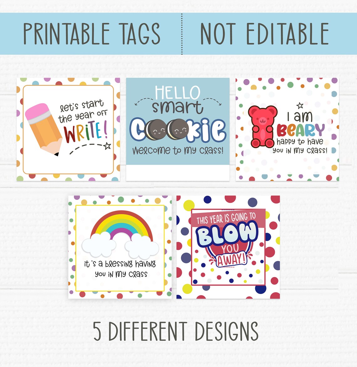 Welcome Back to School Tags. Not Editable. Open House Tags. - Etsy