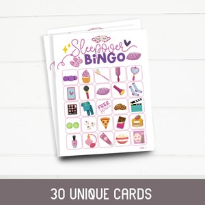 Printable Sleepover, Slumber Party Bingo. Tween Tenn Pajama Party. 30 ...