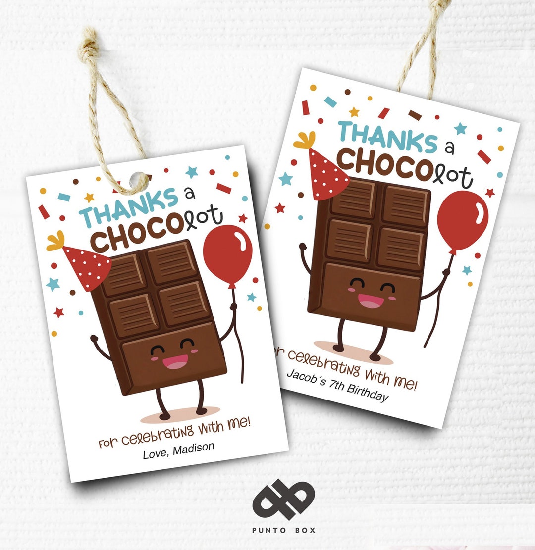 Printable Birthday Favor Tags. Chocolate Favor Tag. Classroom Snacks ...