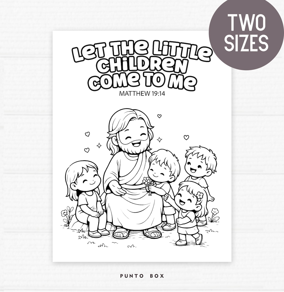 Jesus Loves Children Coloring Page Printable, Let the Little Children ...
