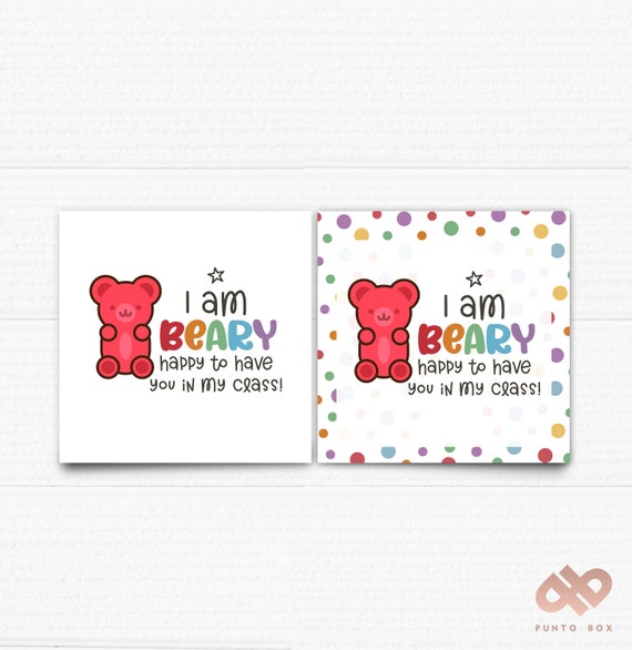 Welcome Back to School tag. Not editable. I am Beary Happy to have you ...