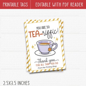 Printable Gift Tag. You Are Terrific. Teacher, Employee Appreciation ...