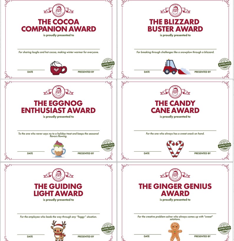 25 Funny Christmas Awards for Employees. Printable Certificates ...