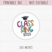 Printable Class Ring Favor Stickers or Tags. Kindergarten - Etsy