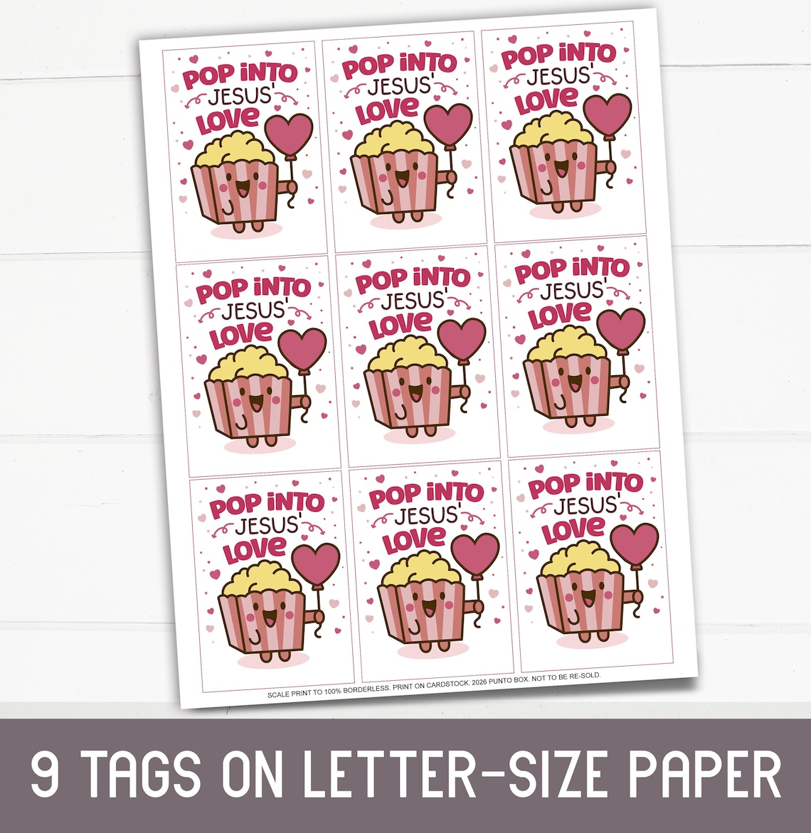 Christian Valentine Popcorn Tags Printable, Jesus Love is Poppin, Pop ...