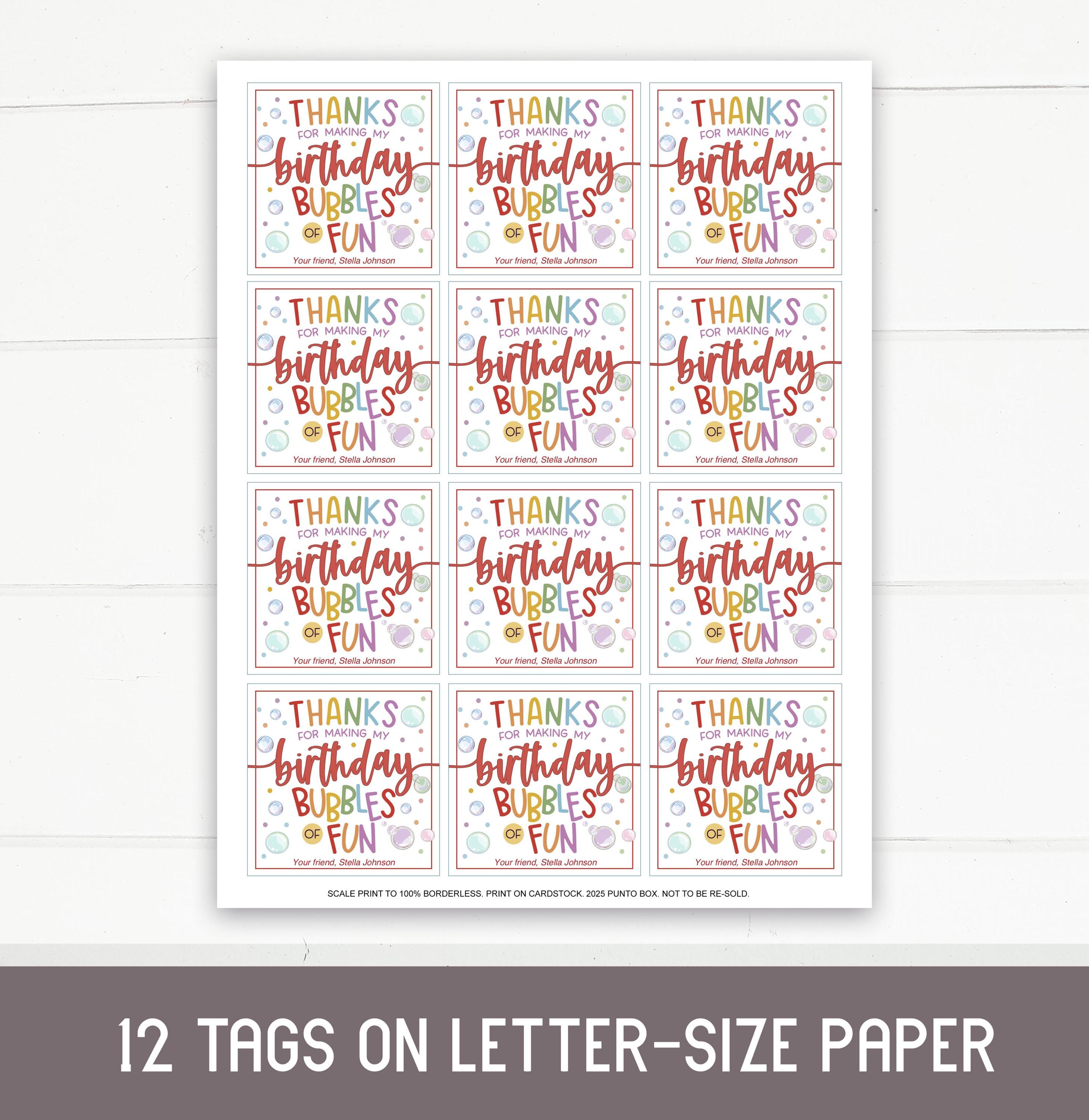 Editable Birthday Tag Printable | Personalized Party Favor Tags for ...