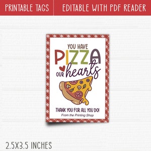Printable Pizza Favor Tags. Staff, Employee Appreciation Tag. You Have ...