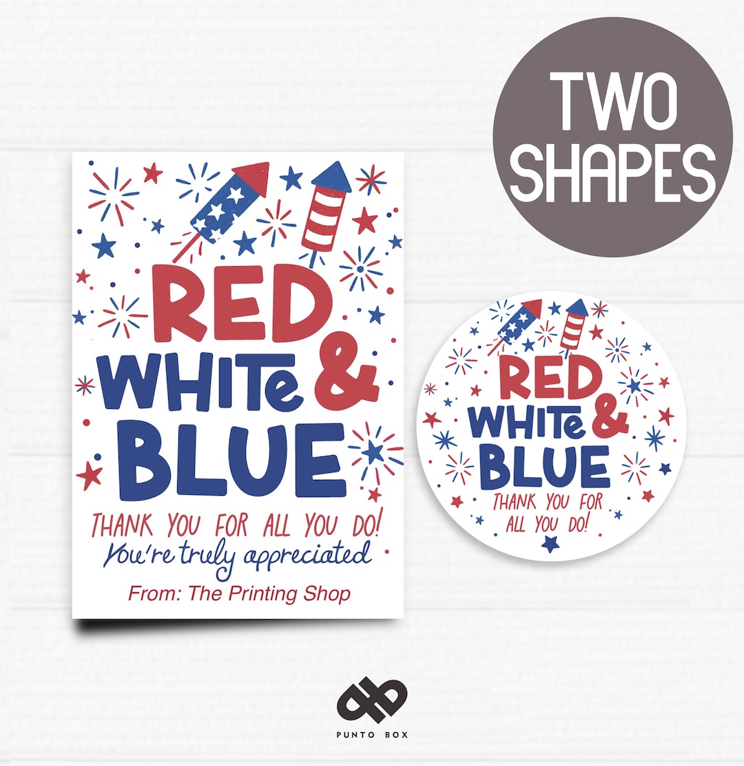 4th of July Thank You Tags – Printable Red, White, and Blue ...