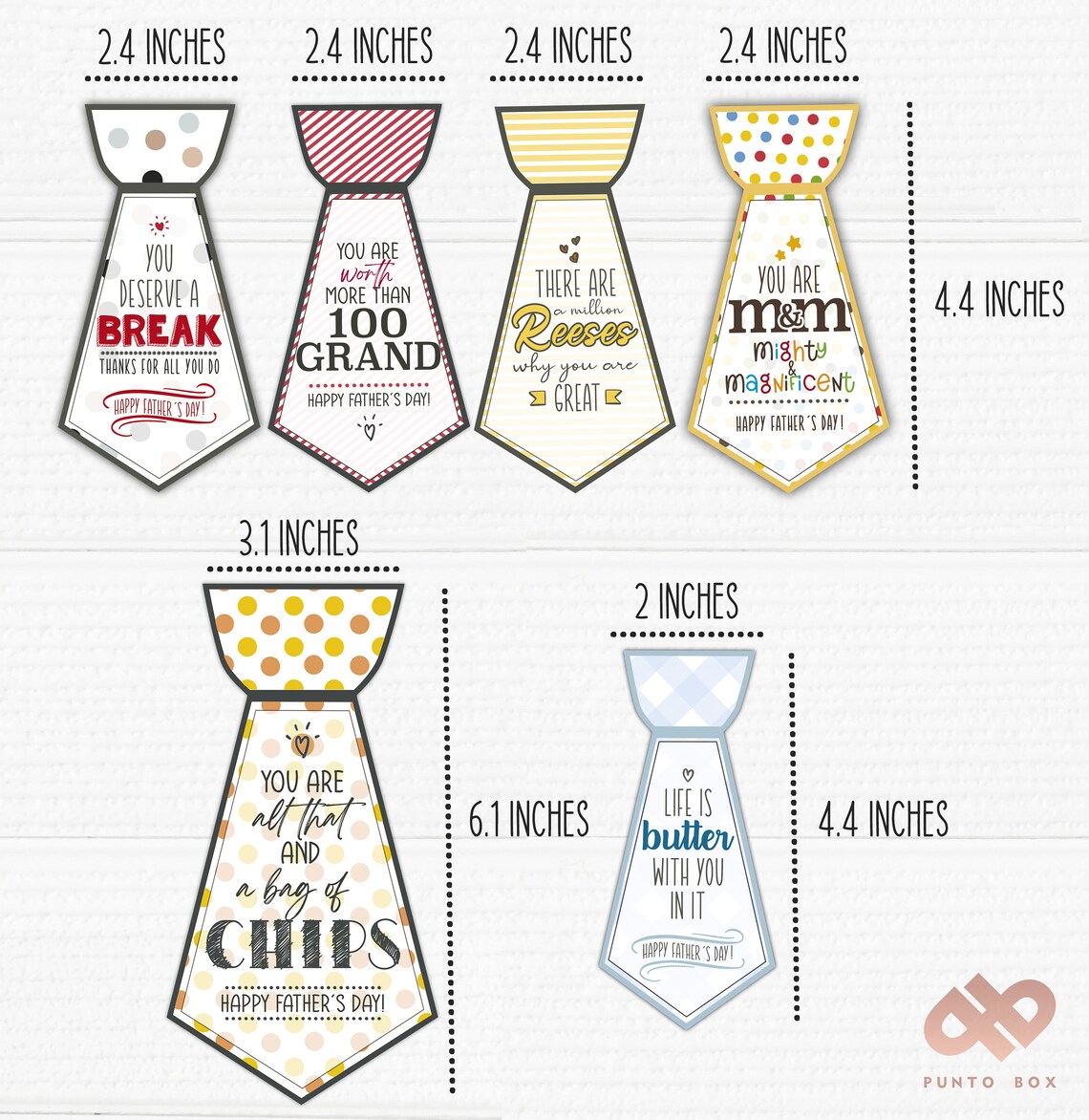 Printable Fathers Day Chocolate Tie Tags. Six Different Tags. - Etsy