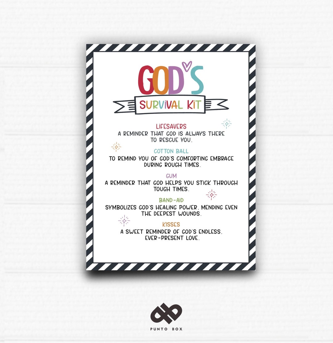Printable Gods Survival Kit. Christian Survival Kit. Religious Gift ...