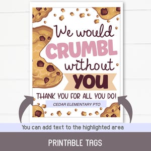 Crumbl Cookie Appreciation Sign Printable – “we Would Crumbl Without ...