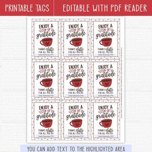 Teacher Appreciation Tags | Candy and Coffee Gift Tags | Printable ...