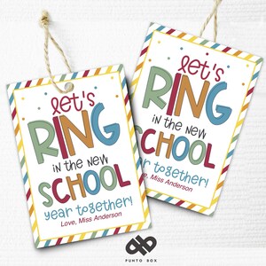 Printable Back to School Pop Tag. Editable Template. Let's Ring Into ...