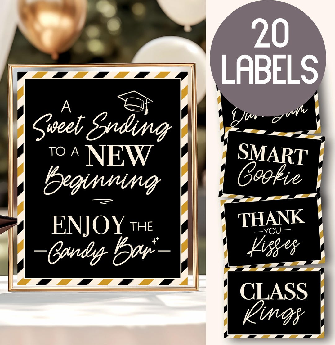 Graduation Candy Bar Sign and Labels | 2025 Printable Candy Table Decor ...