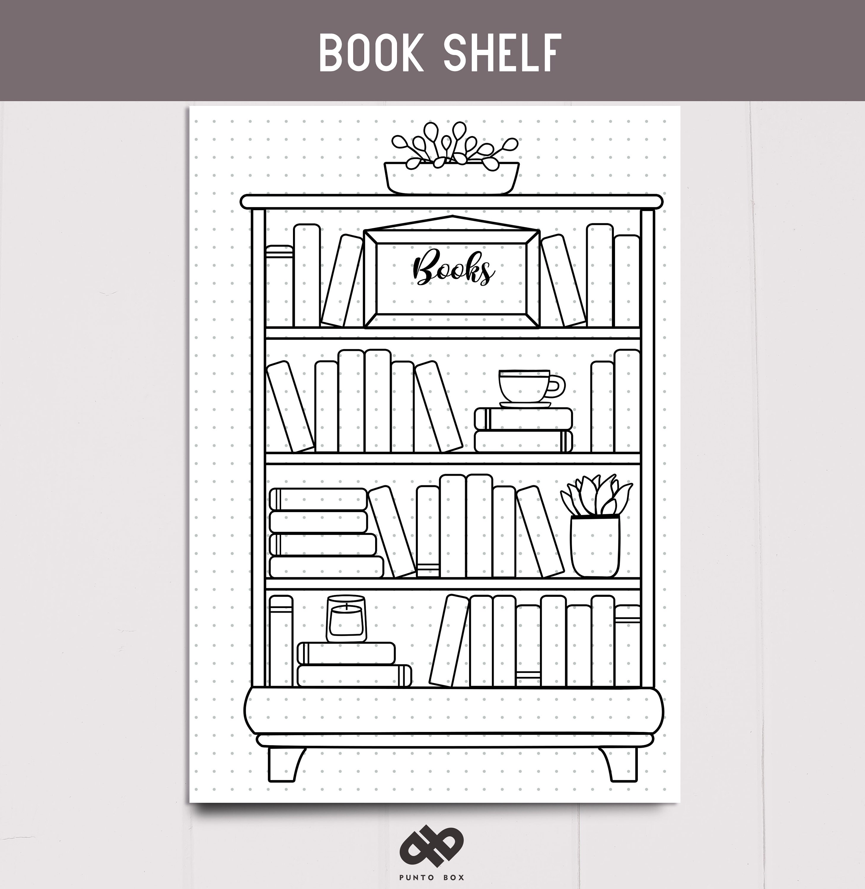 Printable Bookshelf Reading Tracker. 35 Books. A5 Journal Page. Bullet ...