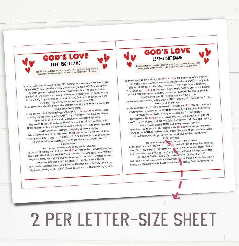 God’s Love Left Right Game | Christian Bible Game for Church & Family ...