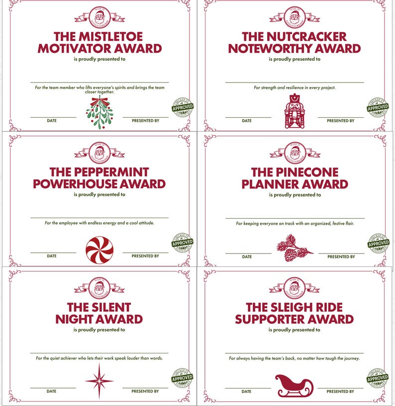 25 Funny Christmas Awards for Employees. Printable Certificates ...