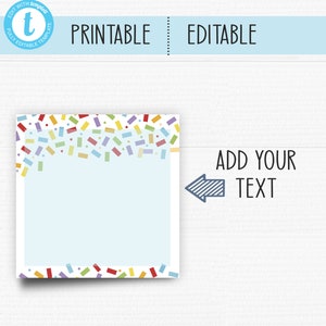 Printable Birthday Favor Tags. Endorsement Tags. Confetti. Editable ...