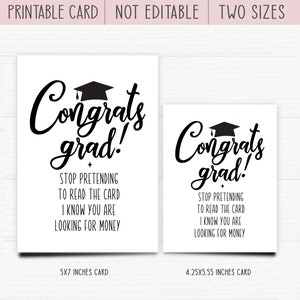 Printable Graduation Card. Congrats Grad! Stop Pretending to Read the ...