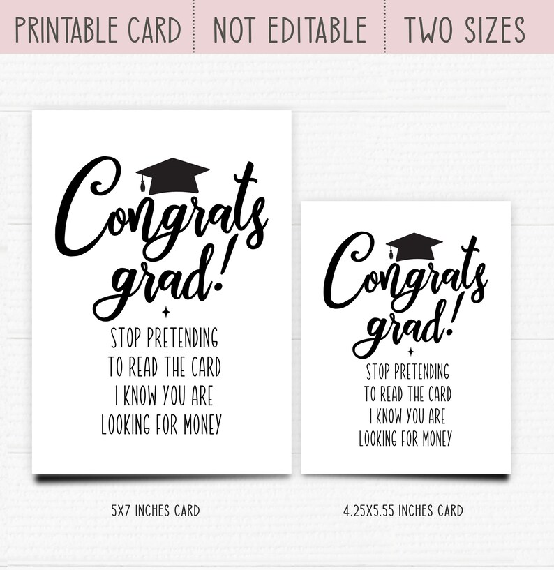 Printable Graduation Card. Congrats Grad Stop Pretending to - Etsy