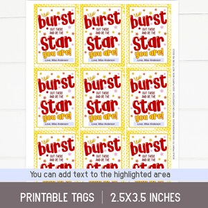 Printable Sports Treat Tag. Candy Gift Tags. Be the Satr You Are ...