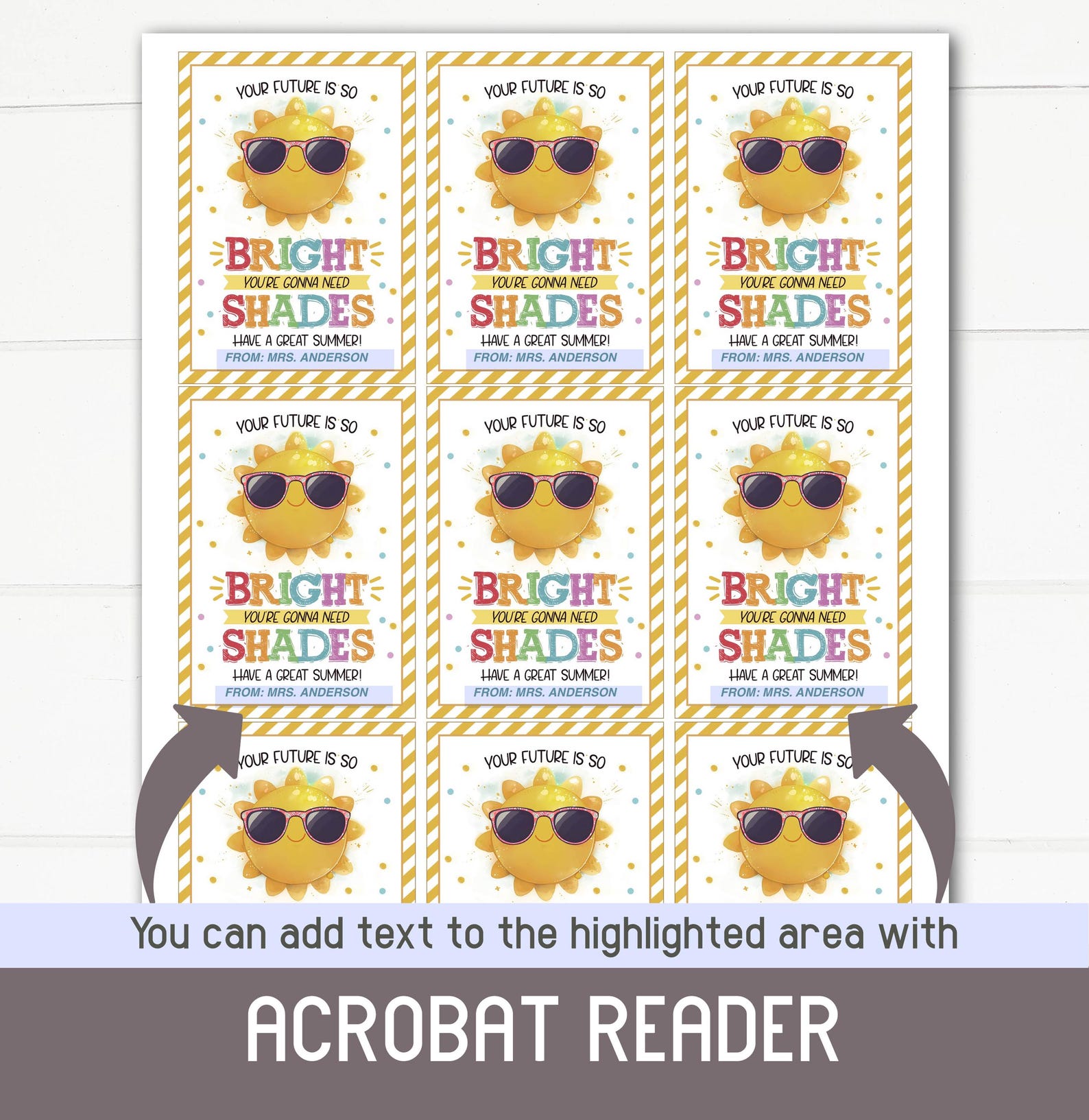 Printable End-of-year Tag – “our/your Future is so Bright” | Student ...