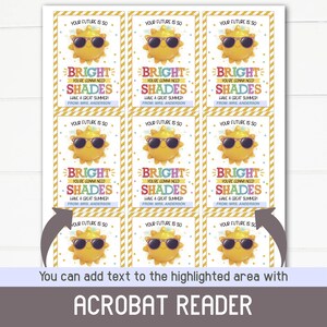 Printable End-of-year Tag – “our/your Future is so Bright” | Student ...