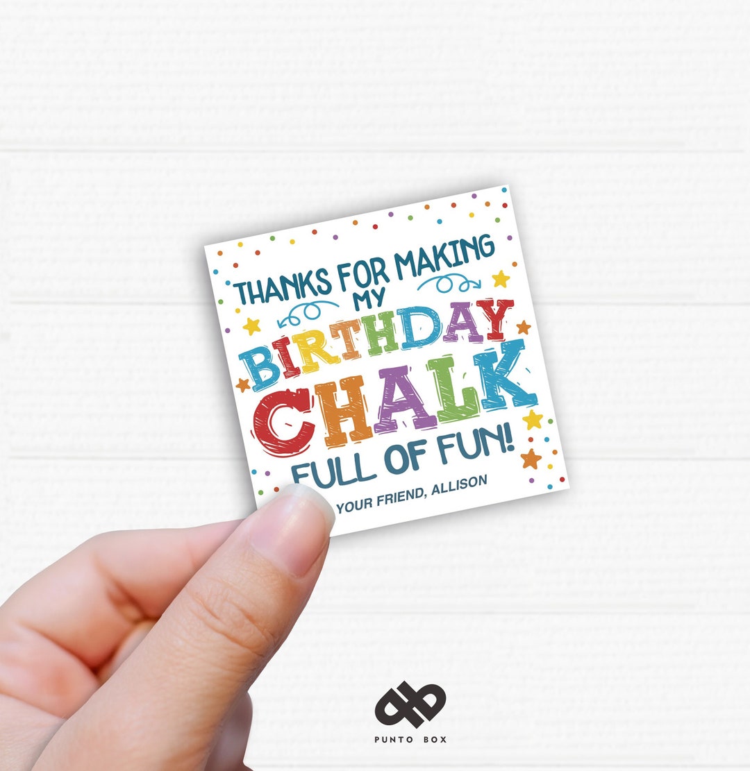 Printable Summer Birthday Party Favor Tags. Birthday Chalk Favor Tag ...