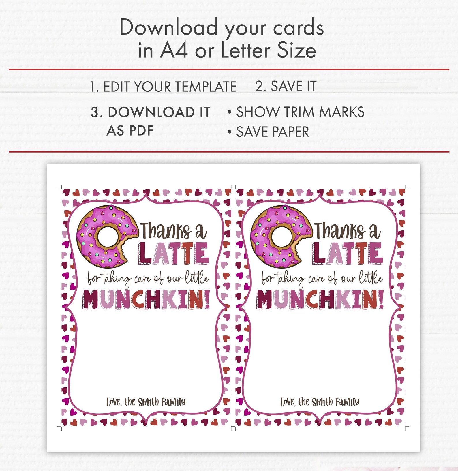 Printable Valentines Gift Card Holder. Thanks a Latte for Taking Care ...