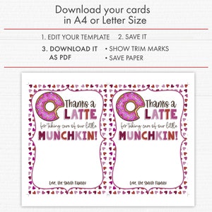 Printable Valentines Gift Card Holder. Thanks a Latte for Taking Care ...