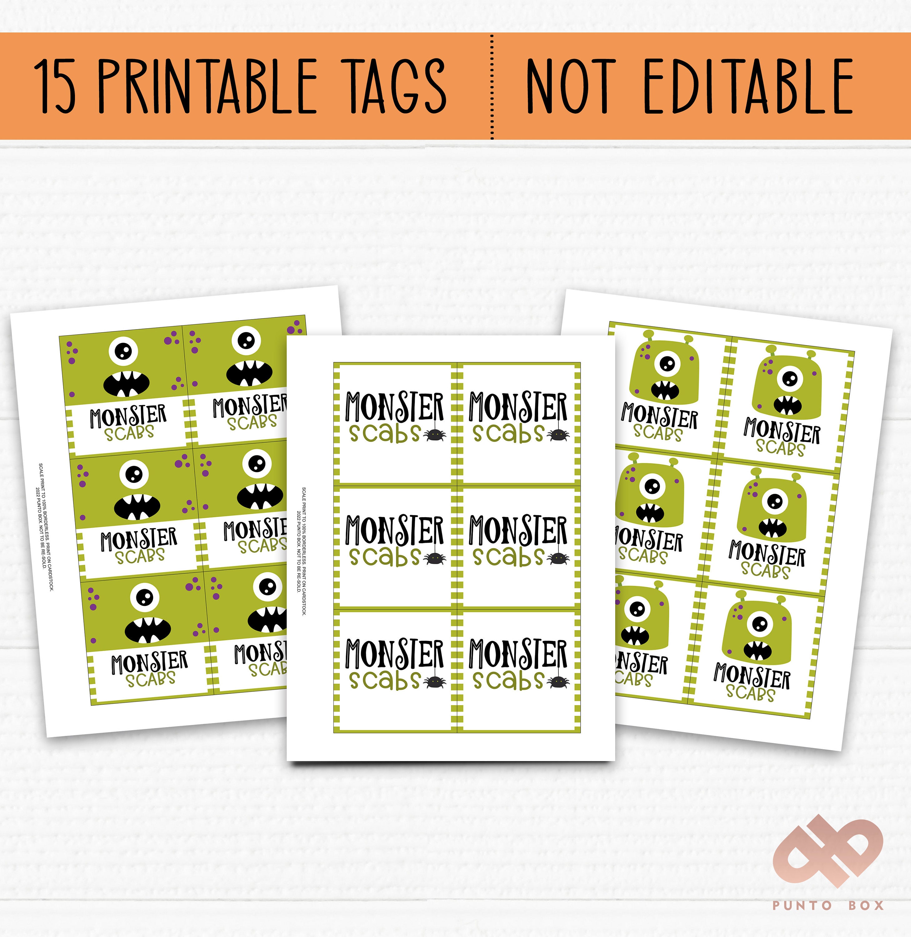 Printable Halloween Monsters Tags. Not Editable. Five - Etsy