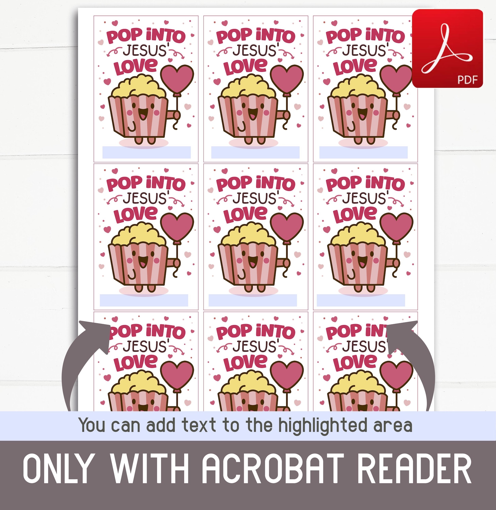Christian Valentine Popcorn Tags Printable, Jesus Love is Poppin, Pop ...