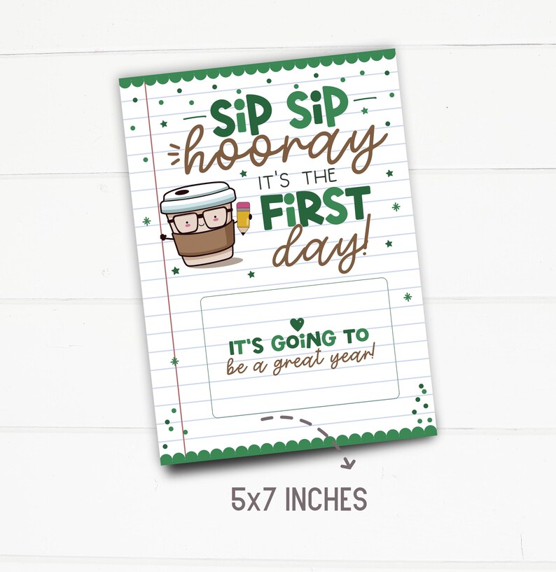 Sip Sip Hooray Coffee Gift Card Holder – Back to School Gift – Teachers ...