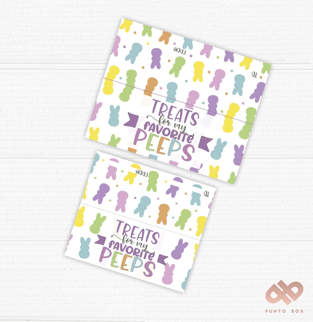 Treats for My Favorite Peeps Bag Topper. Two Sizes. 5x4 Inches and 4x3 ...