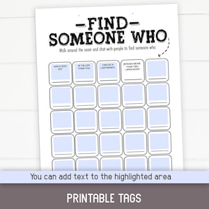 Printable Find Someone Who Bingo. Get to Know You. Two Sizes. Editable ...