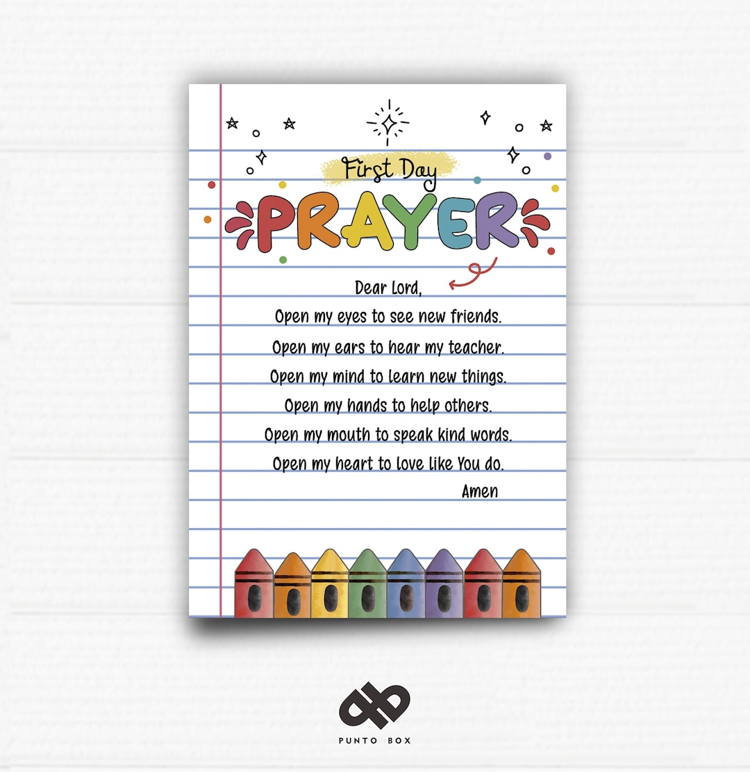 Printable First Day of School Prayer Tag. Sunday School. Back to School ...